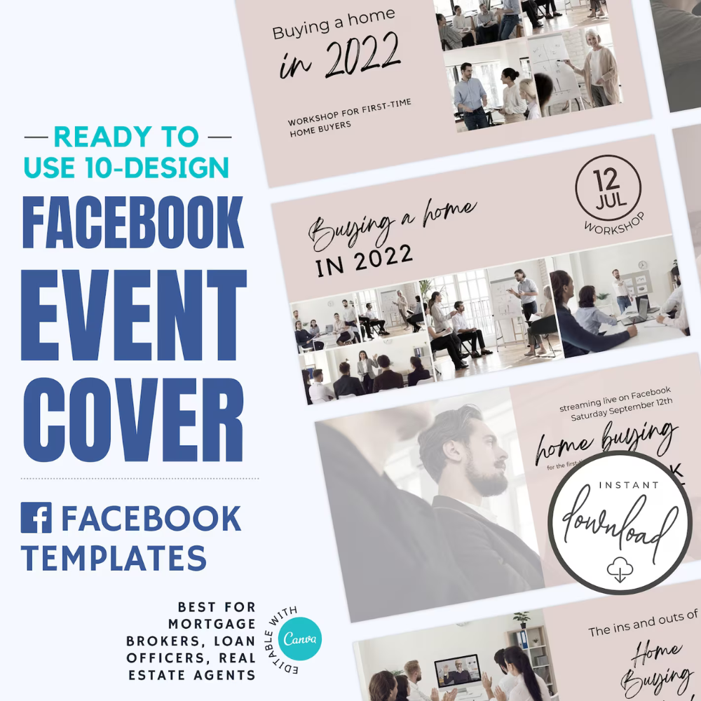 Facebook EVENT Covers for Realtors | Real Estate Marketing | Canva ...