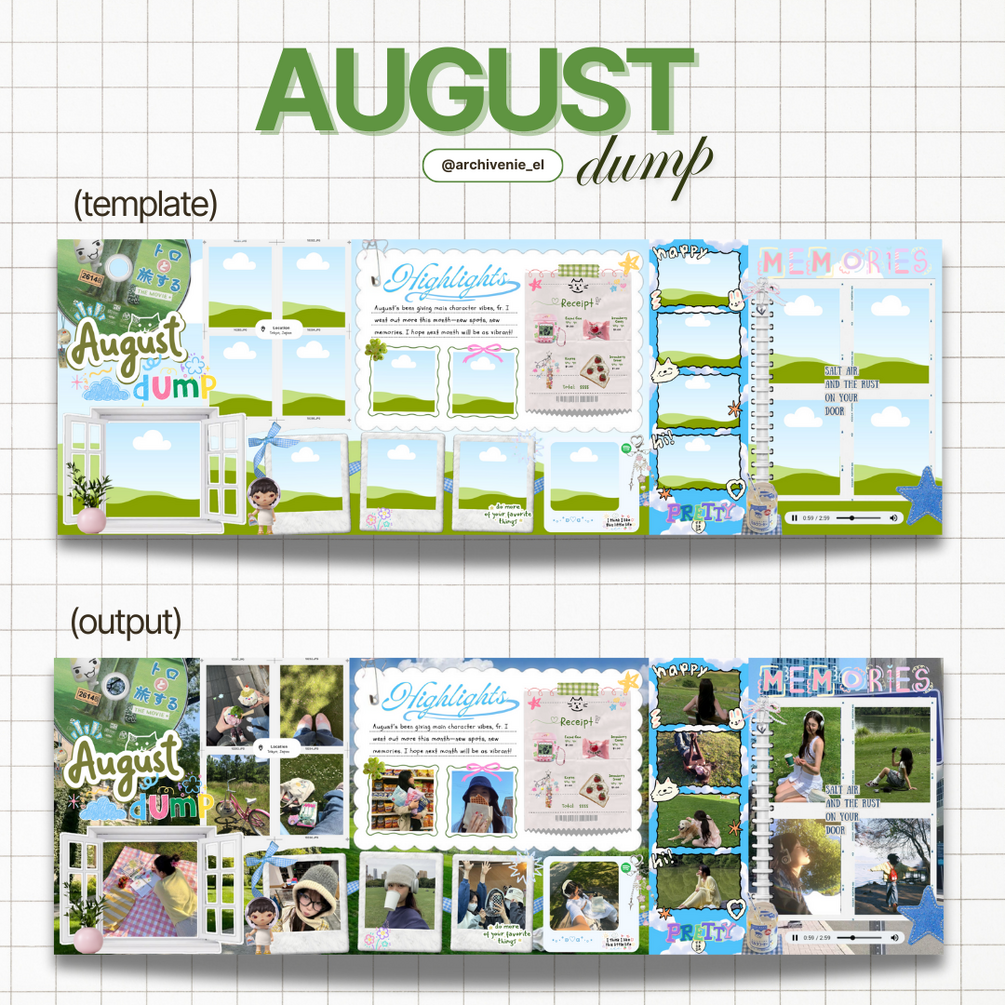 Scrapbook Template — August Dump