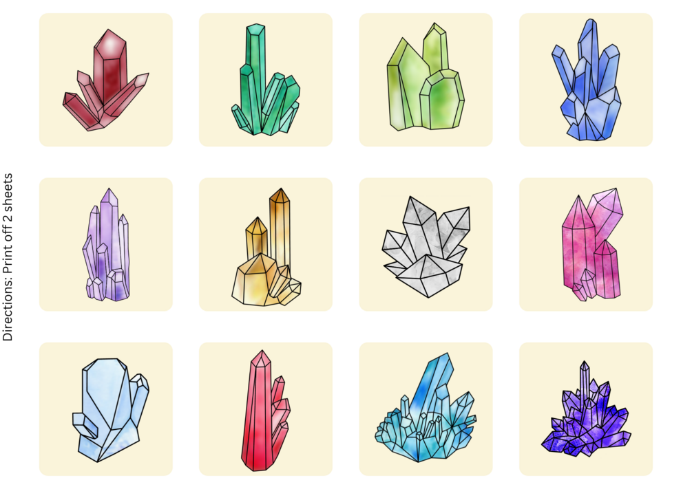 Memory Game- Crystals (PDF)