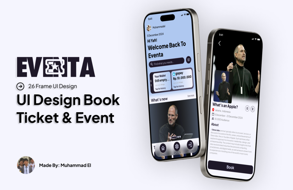 UI UX Designs Eventa, Ticketing App