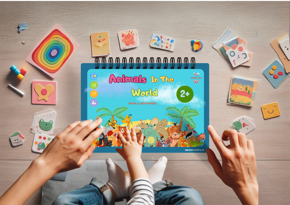 [BunnySteps] Printable Animal World Busy Book Vol. 1, DIY, With 6 ...
