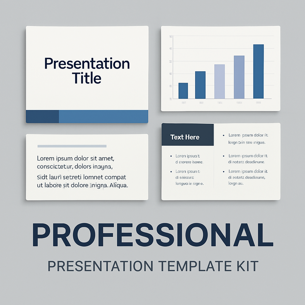 Clean & Professional Presentation Template Kit (PowerPoint/Google ...