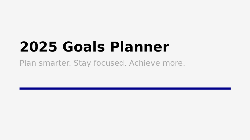 2025 Goal planner (Printable PDF)