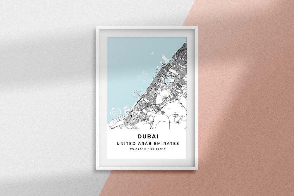 Dubai Map - Wall poster