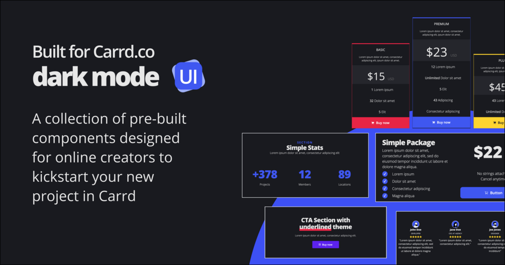 Components UI - Dark Mode + Light Mode Package