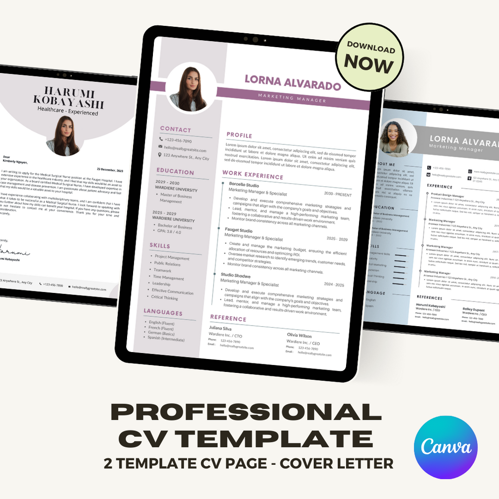 2025 Standout CV Resume Template to secure your dream career.