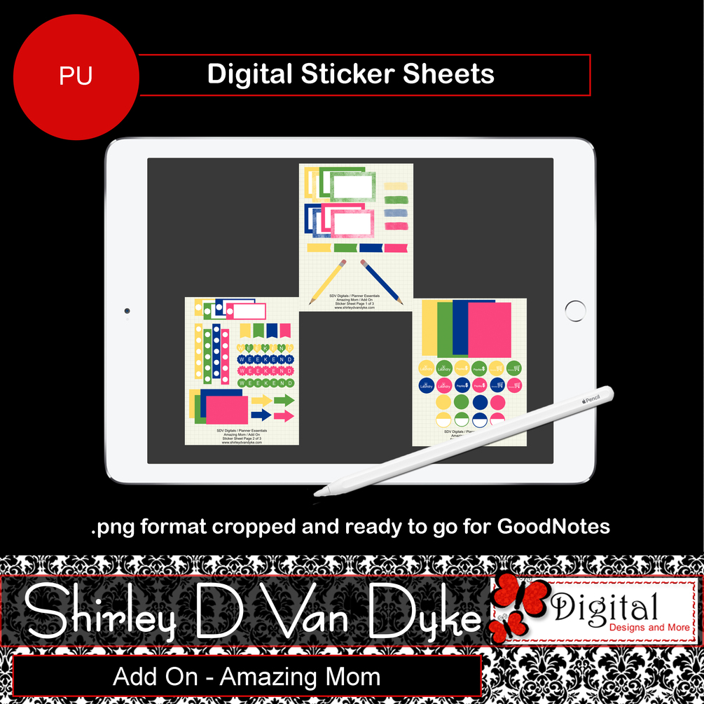 Digital Sticker Sheet Planner Essentials Add On Amazing Mom