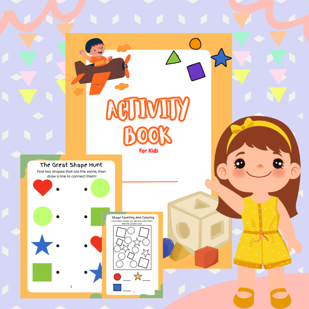 Editable Preschool Activity Book – Learn Shapes, Colors & Numbers