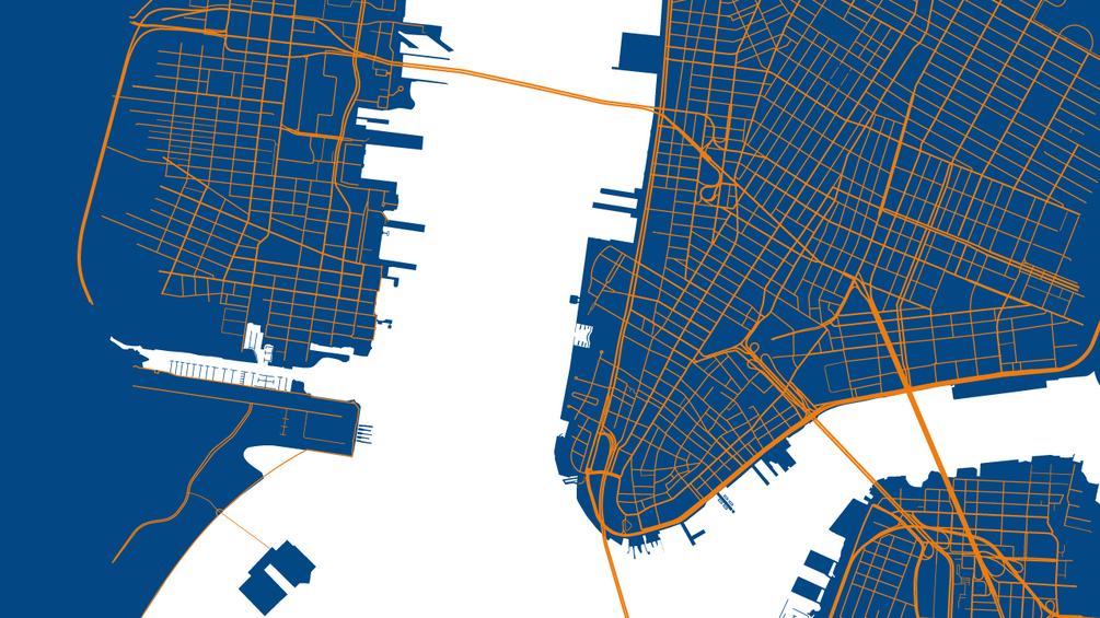 Minimalist Line Map: New York