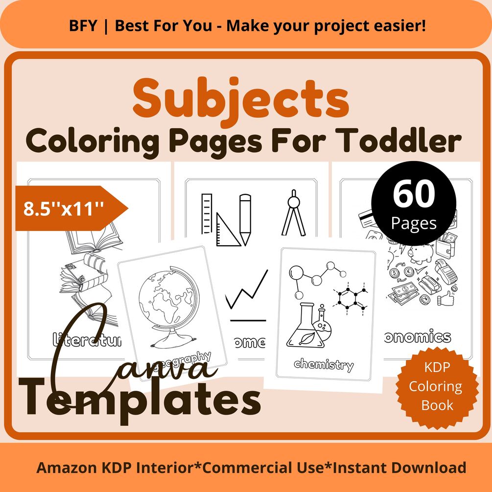 Printable Subjects Coloring Pages For Kids | Toddler Coloring Book 8.5 ...