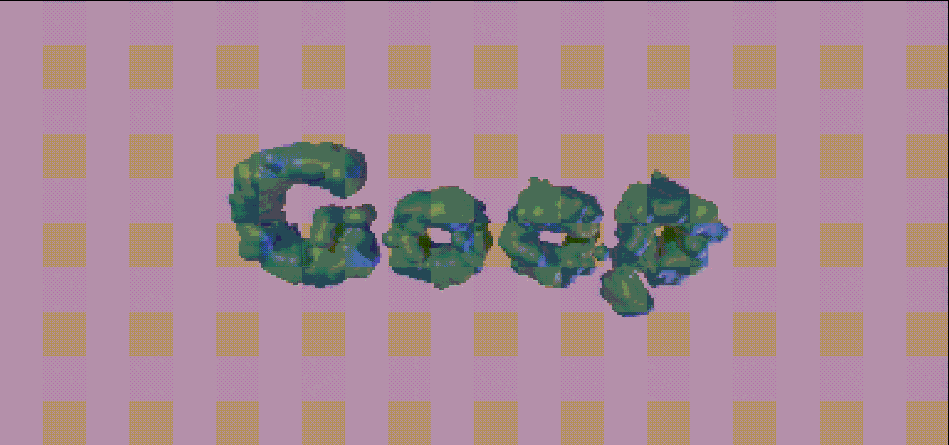 Goopy text simulation [Blender geometry nodes setup]