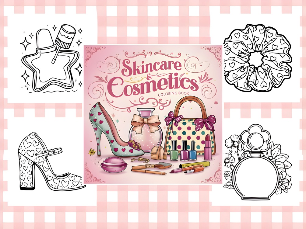 Skincare & Cosmetics Bold & Easy Coloring Book: Fun, Simple Designs for ...