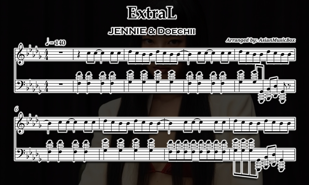 JENNIE & Doechii - ExtraL [Piano Sheet Music / MIDI / WAV]