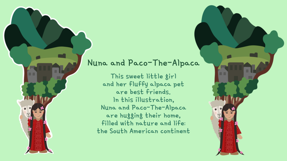 Nuna & Paco-The-Alpaca -- Digital Illustration of South America