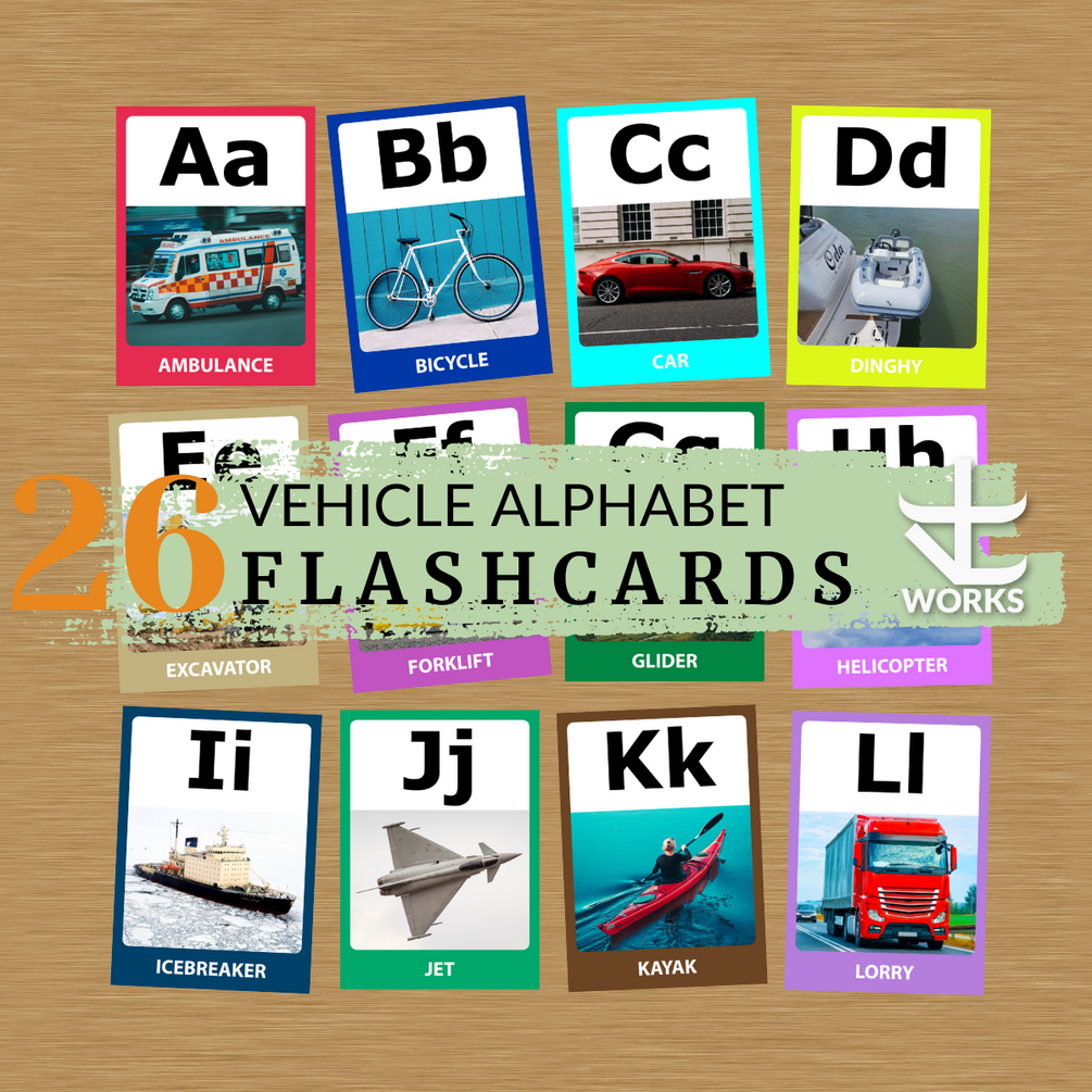 Vehicle Alphabet Flashcards
