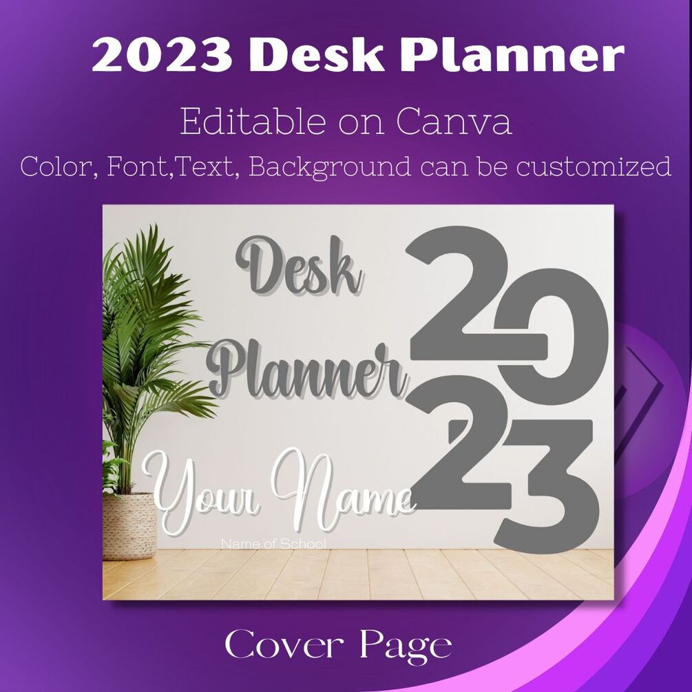 2023 Desk Planner Calendar (Editable Template in Canva)