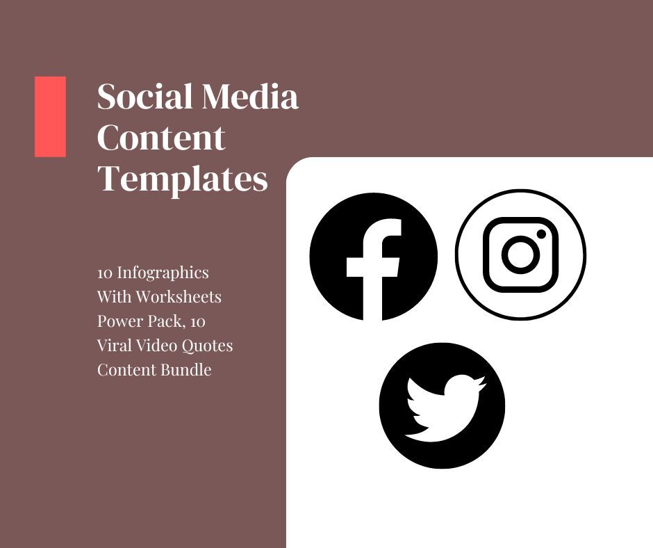 Social Media Content Templates (10 Infographics With Worksheets Power ...