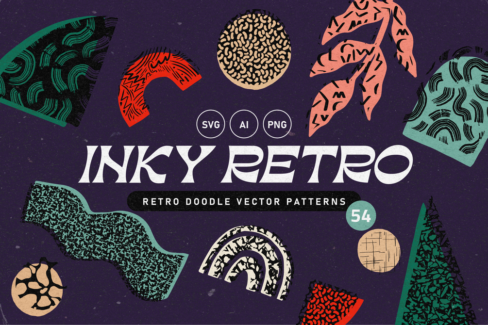 80s Doodles Vector Texture & Patterns