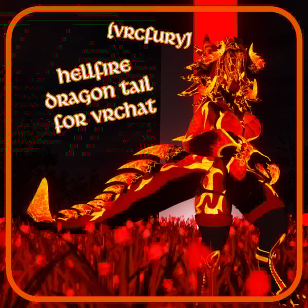 (VRCFURY) HellFire Dragon Wings For Vrchat