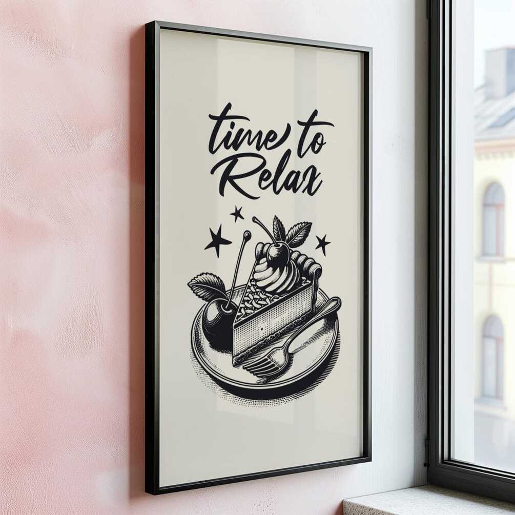 Vintage Pie and Chill Wall Art | Relaxing Pie Time Vintage Print ...