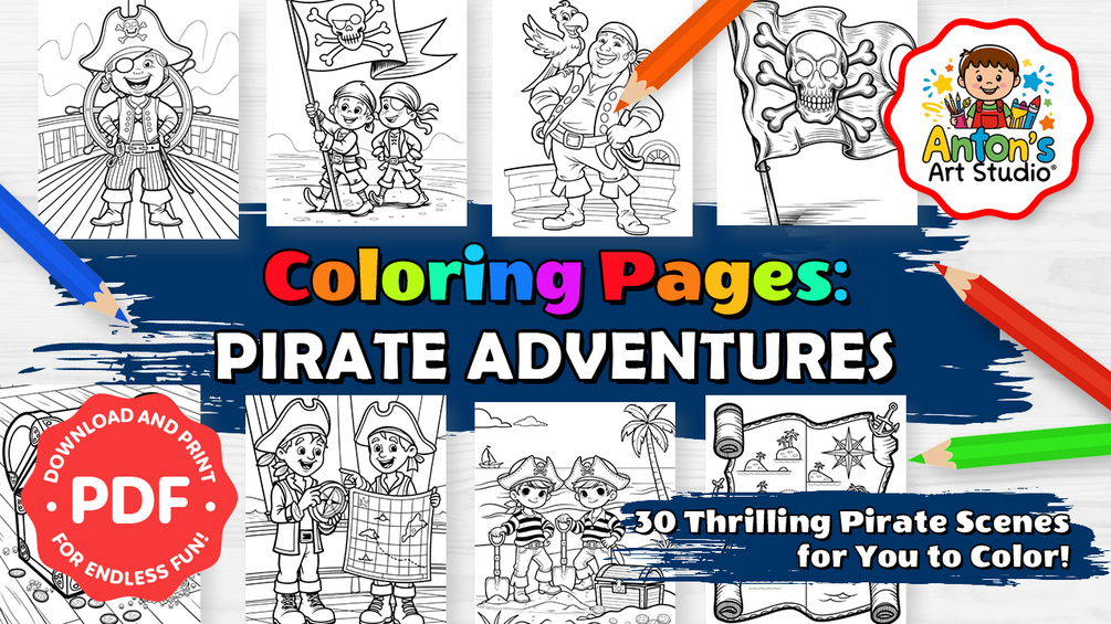 Coloring Pages: Pirate Adventures | 30 Thrilling Pages for Young Pirates
