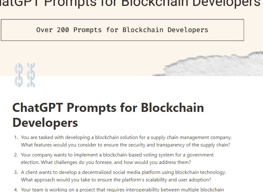 ChatGPT Prompts for Blockchain Developers