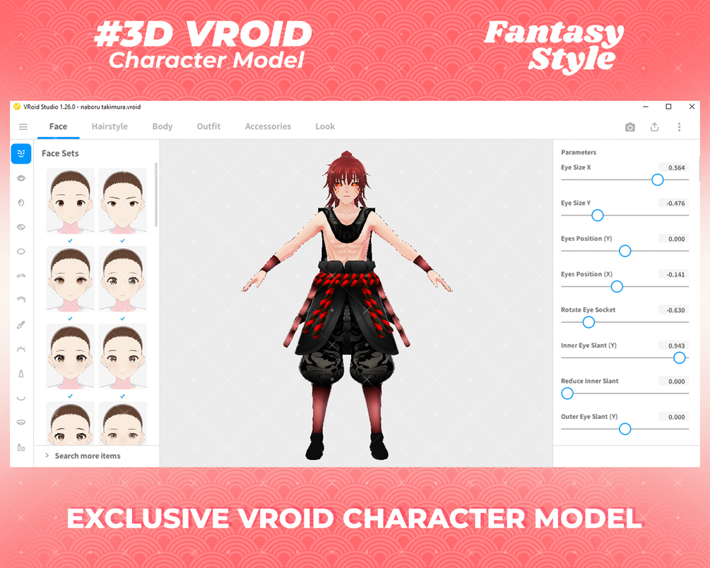 Persona Stream Master 3D Vroid Model Naboru Takimura for Memorable ...