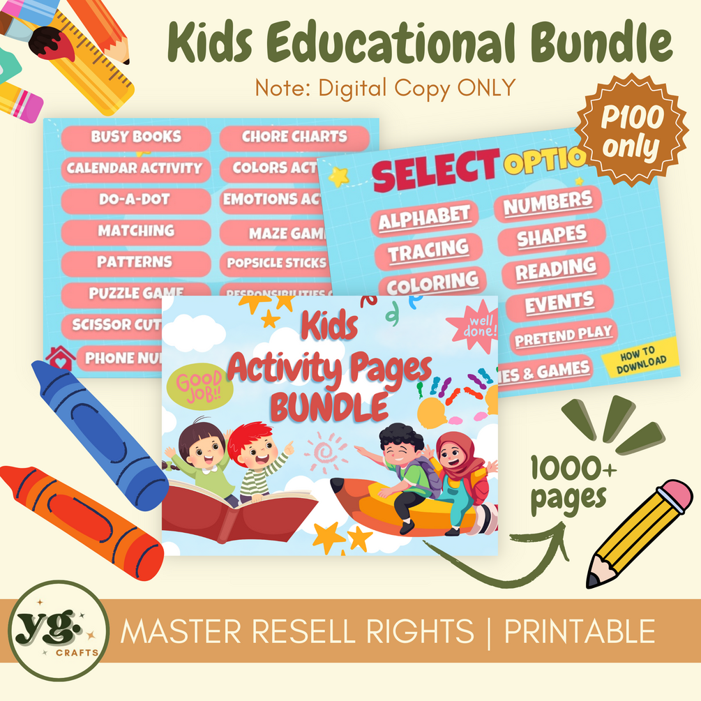 YG.CRAFTS Kids Educational Bundle