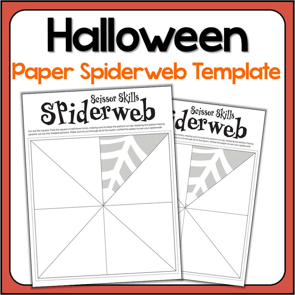 Paper Spiderweb Template - Halloween Worksheet