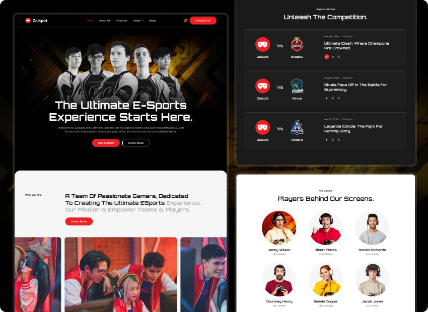 Zaispot - Webflow eSports Team Template
