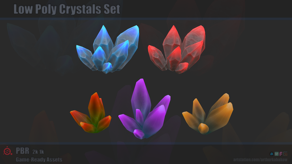 Low Poly Crystal set