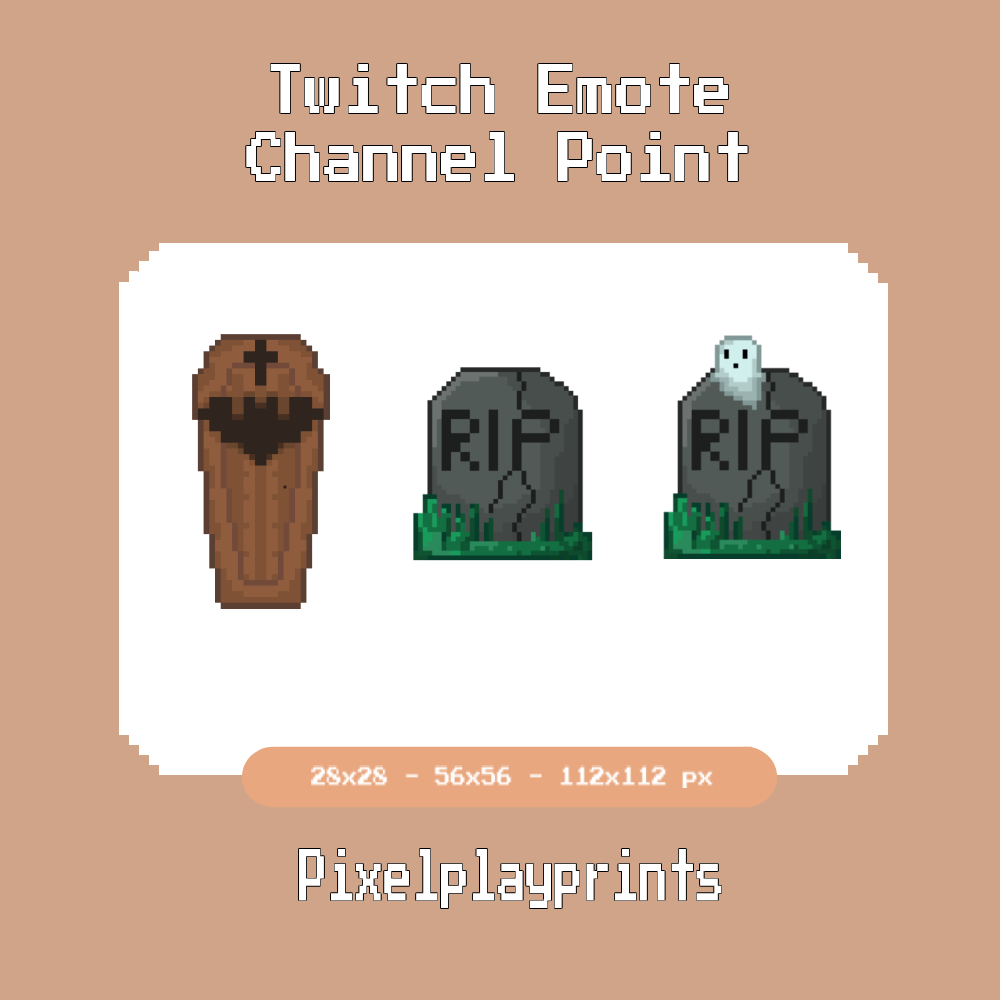 SpookyRIP Pack - Twitch Channel Point & Discord Emote Pixel Art