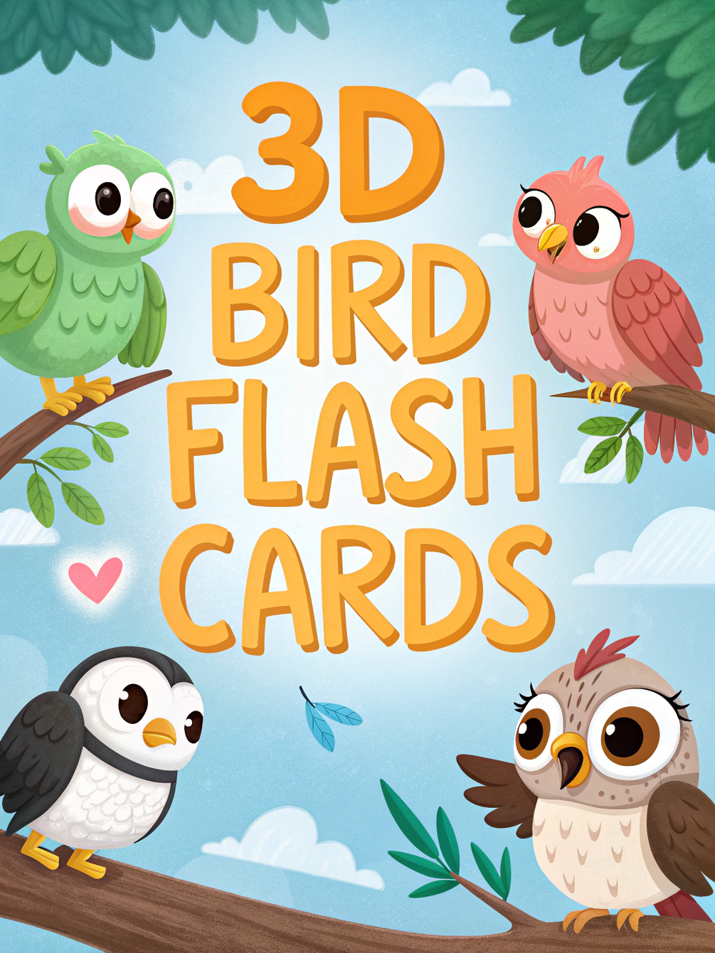 3D BIRDS FLASH CARDS