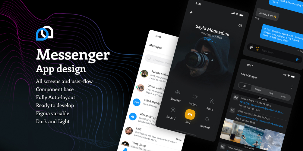 Mess - Messenger Figma App UI Design