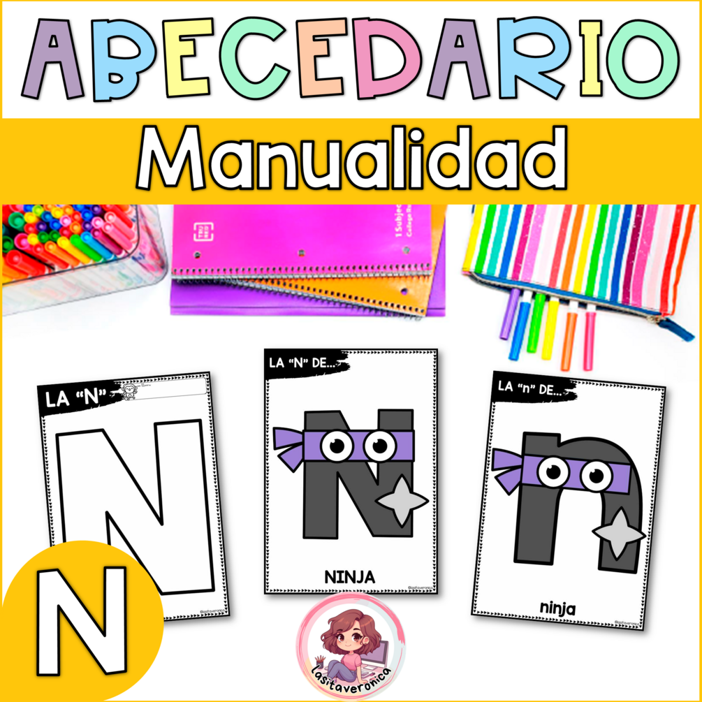 Manualidad letra N. Letter N Alphabet Craft. Spanish