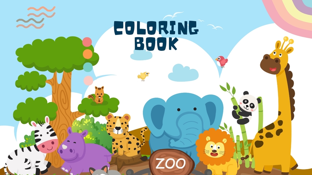 Fun Animal Coloring Book for Kids Ages 3-6