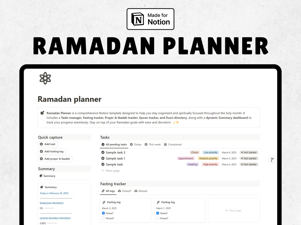Ramadan planner - Notion template