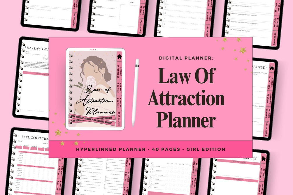 Law of Attraction Planner, Digital Planner, Hyperlinked Planner, PDF ...