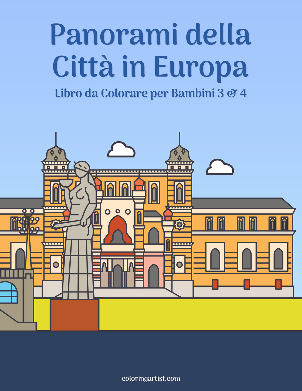 Panorami della Città in Europa Libro da Colorare per Bambini 3 & 4