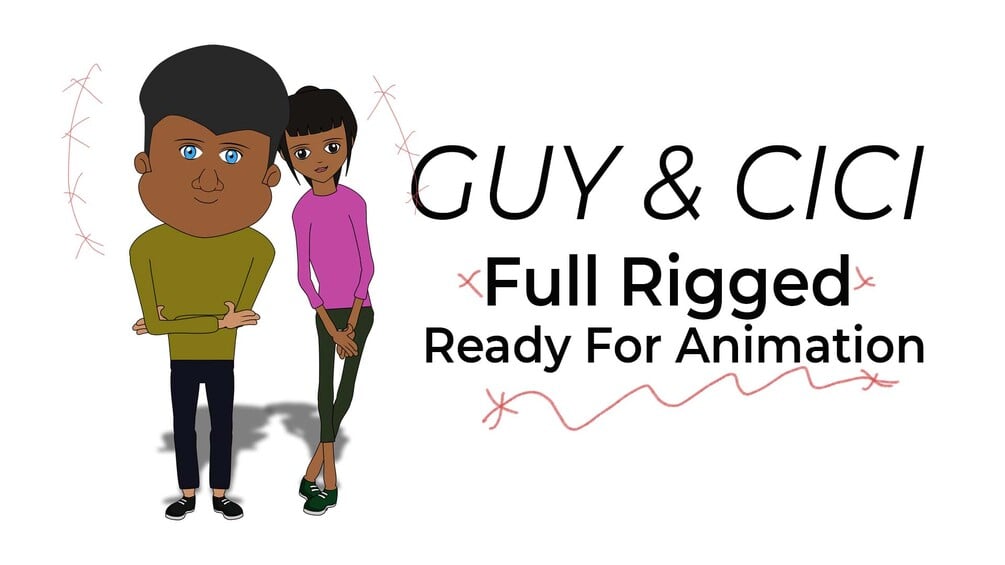 GUY And CICI Free Moho Animation Software Characters
