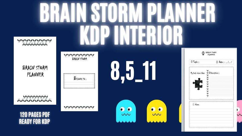 Brain Storm Planner for kids KDP Interior 120 Pages 8,5/11 in