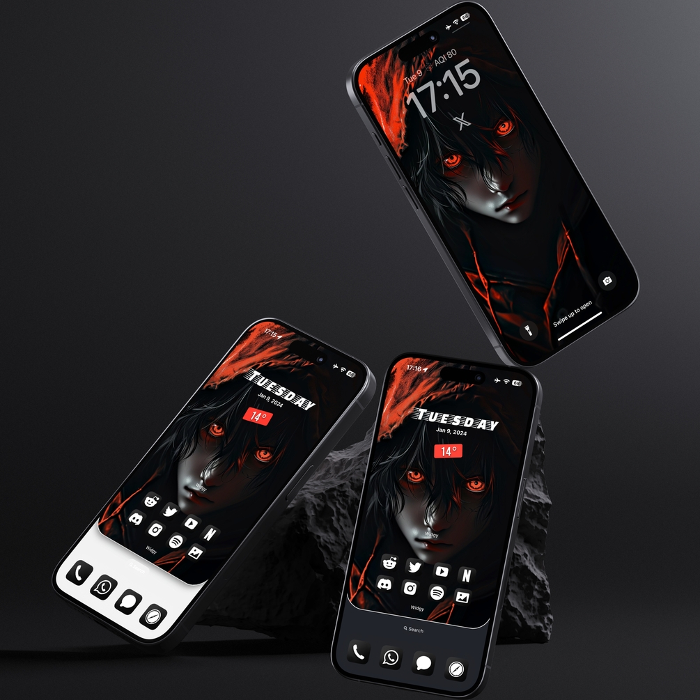 iPhone black and red combination character wallpape(five sets)