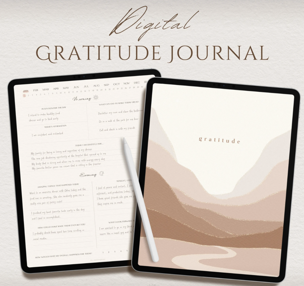 Digital Gratitude Journal | Five Minute Daily Gratitude Journal for ...