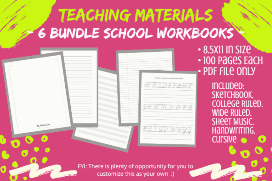 6 Bundle School, Homeschool Workbooks