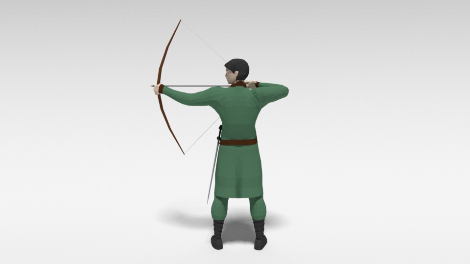 Low Poly Archer Digital 3D Model