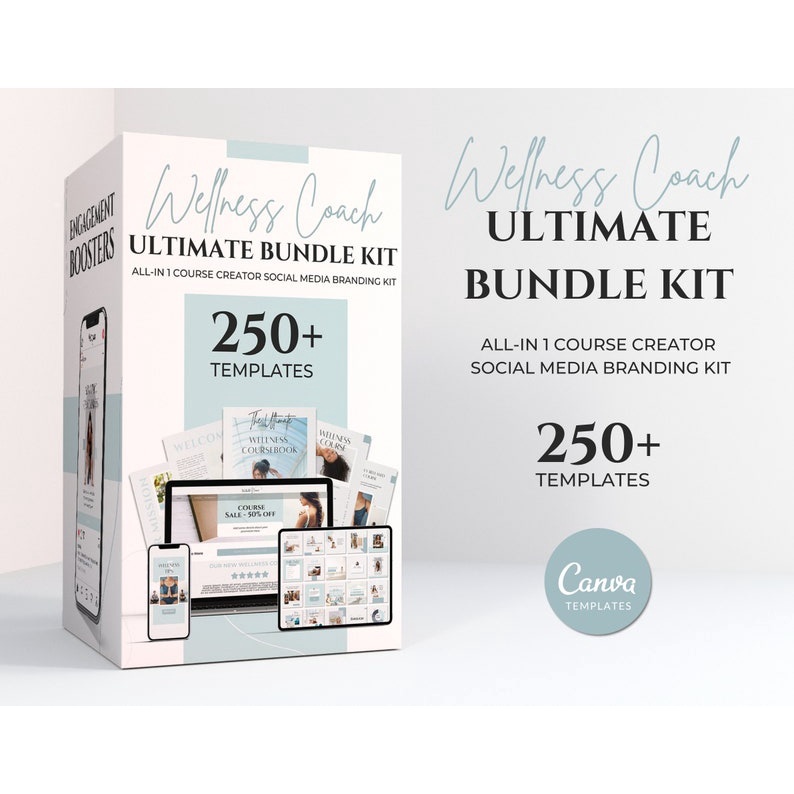 250+ Soft Blue Canva Templates (Conten Creator Toolkit)