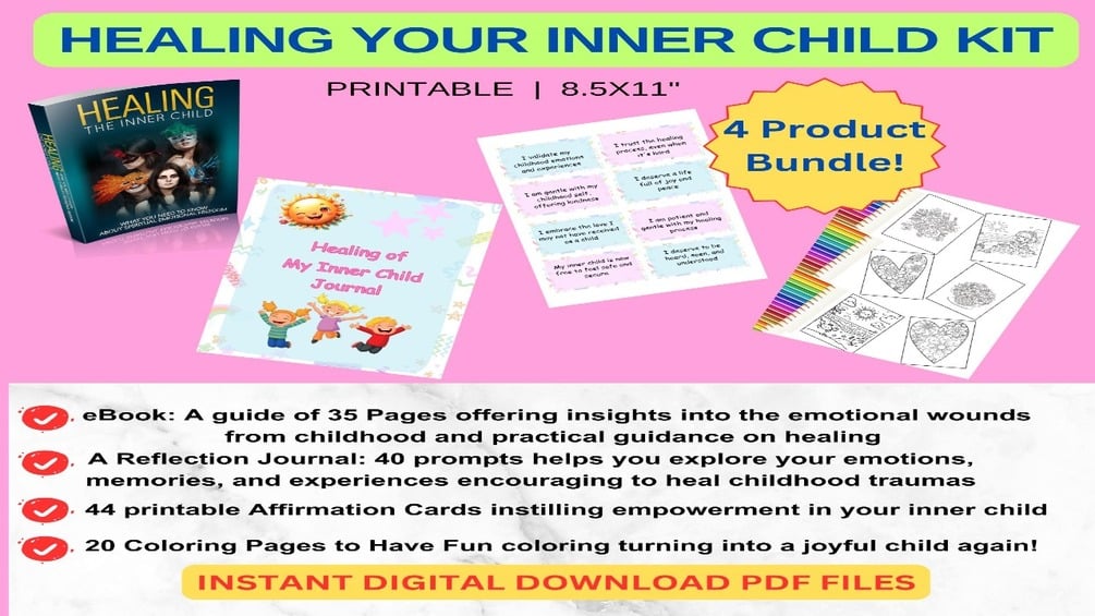 Healing Inner Child Printable Kit,Inner Child Healing kit,Inner Child ...