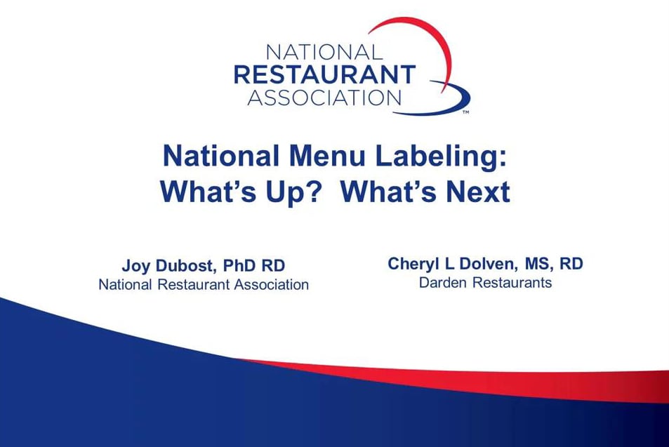 Menu Labeling: What's Up? What's Next?