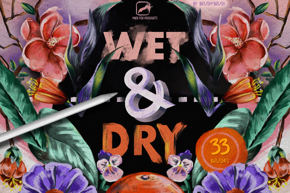 WET AND DRY PAINTING BRUSHES FOR PROCREATE