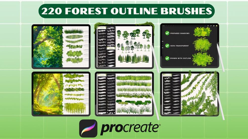 Procreate forest nature brushes